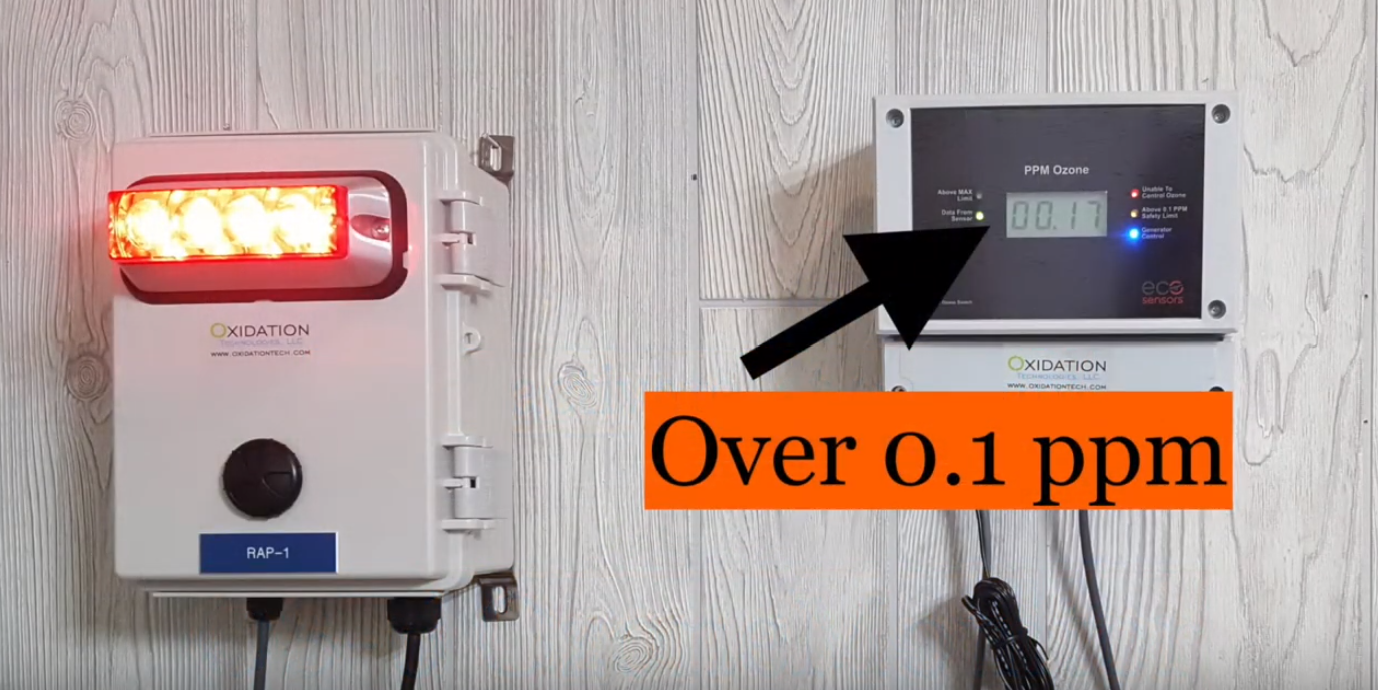 Ozone alarm in use, audible and visual – Oxidation Technologies News